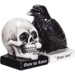 Dining | Pacific Halloween Decor The Raven Ceramic Salt And Pepper ...